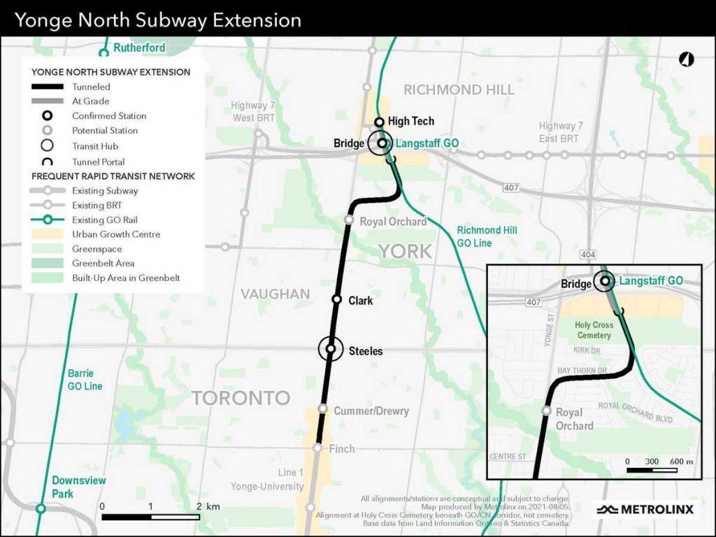 Revised Yonge North Subway alignment announced, to tunnel under fewer homes