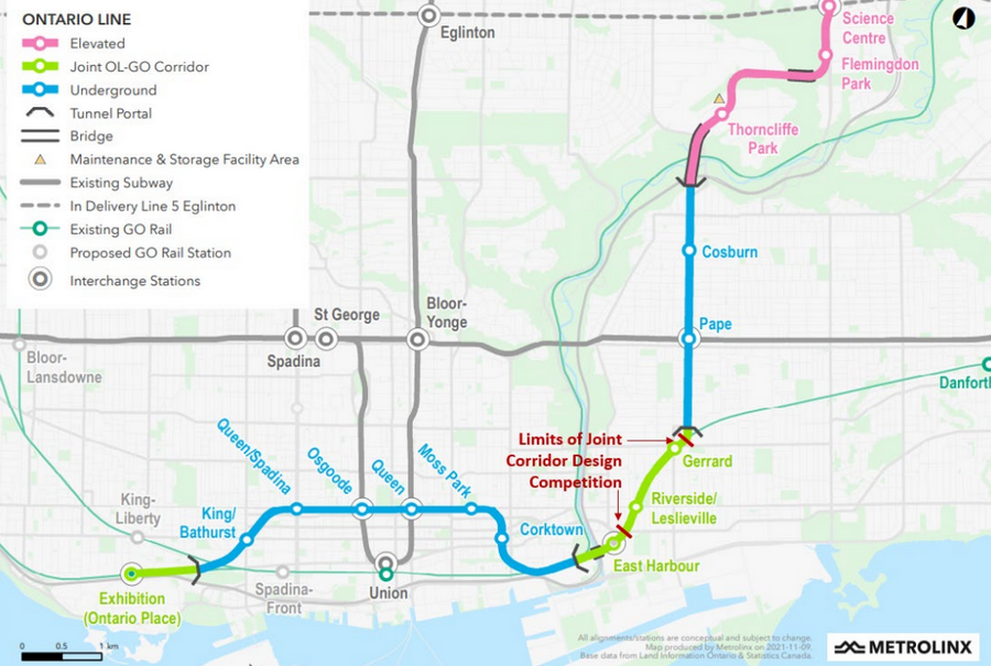 Call to Teams for Design Competition for Ontario Line East Joint Corridor