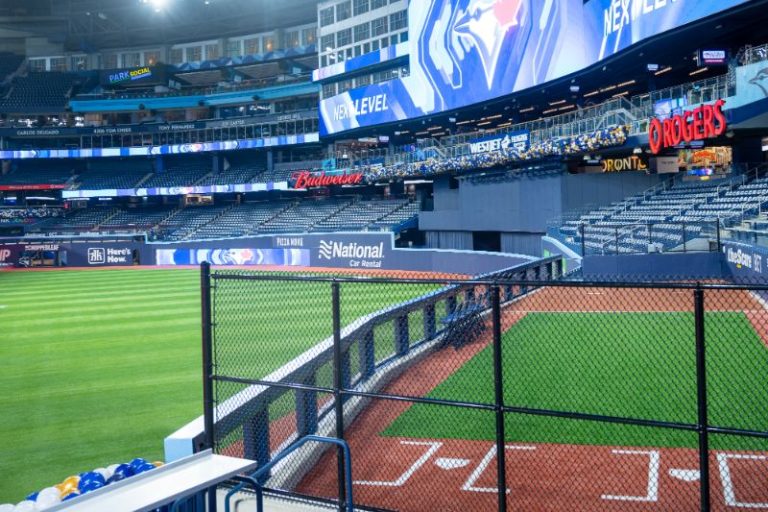 Blue Jays Unveil Completed Outfield District of Rogers Centre Renovations