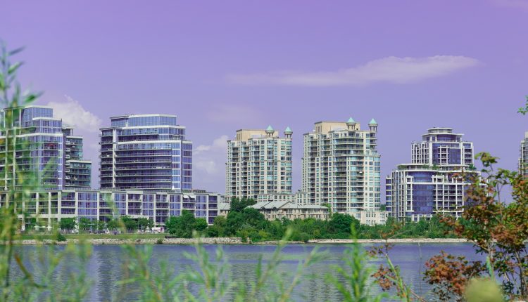 Condo building landscape view - Building